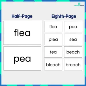 Long e Vowel Teams Flashcards - 3 Sizes Included - No Prep!