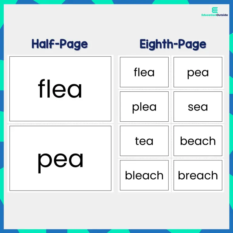 Long e Vowel Teams Flashcards - 3 Sizes Included - No Prep!