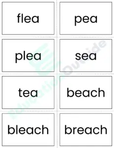 Long e Vowel Teams Flashcards - 3 Sizes Included - No Prep!