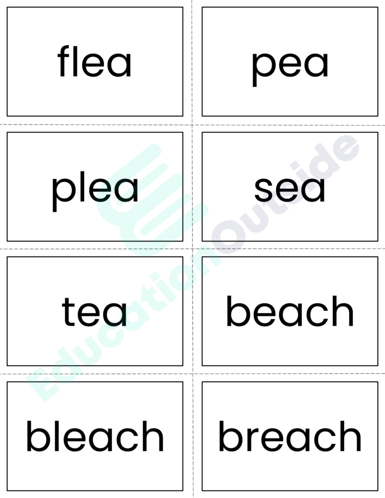 Long e Vowel Teams Flashcards - 3 Sizes Included - No Prep!