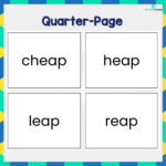 Long e Word Family Flashcards ( -eap, -ee, -eam, -eat, -eep, -eak, -ead ...