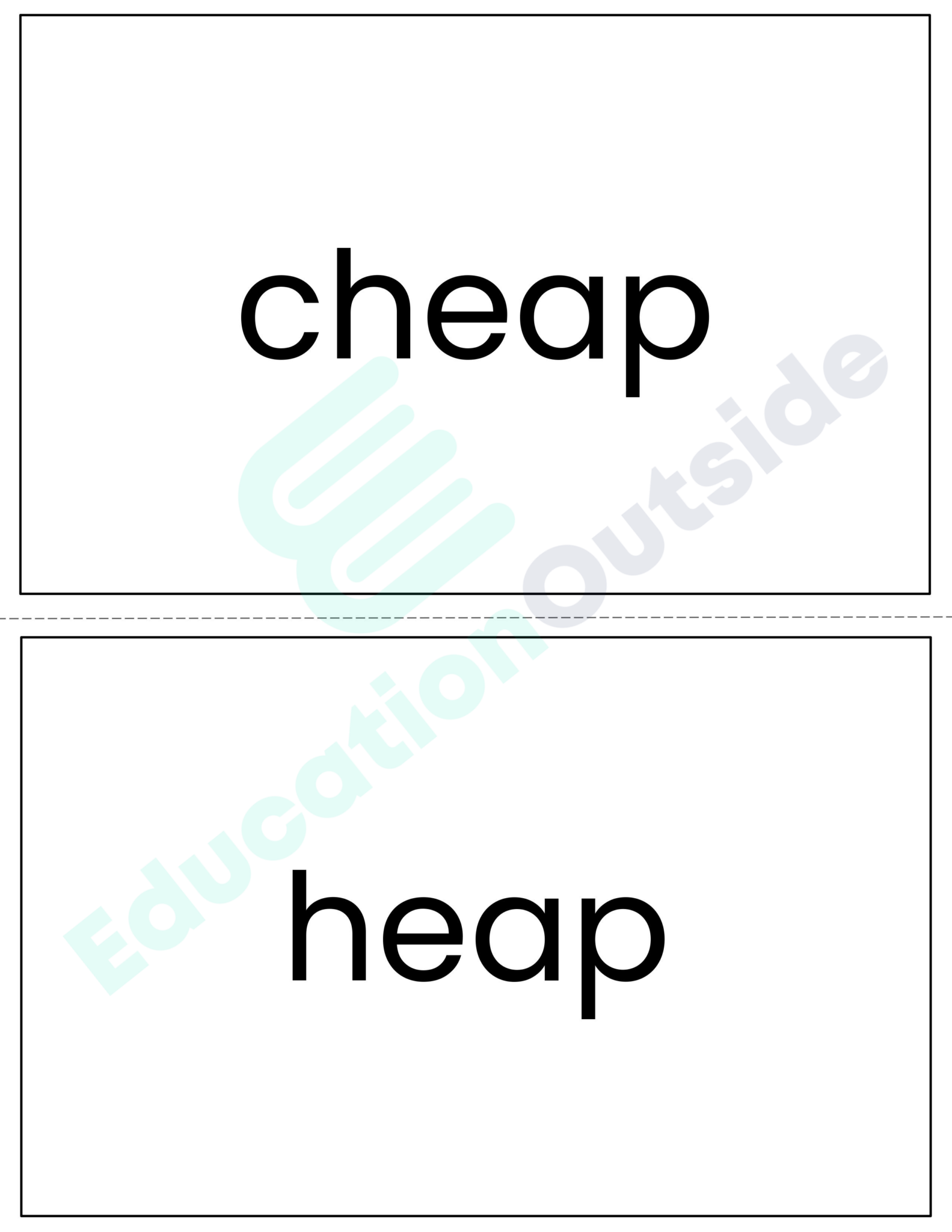 Long e Word Family Flashcards ( -eap, -ee, -eam, -eat, -eep, -eak, -ead ...