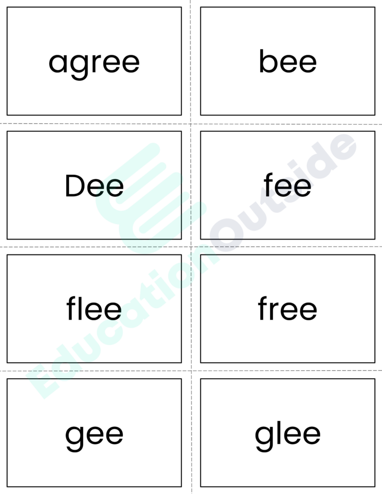 Long e Word Family Flashcards ( -eap, -ee, -eam, -eat, -eep, -eak, -ead ...
