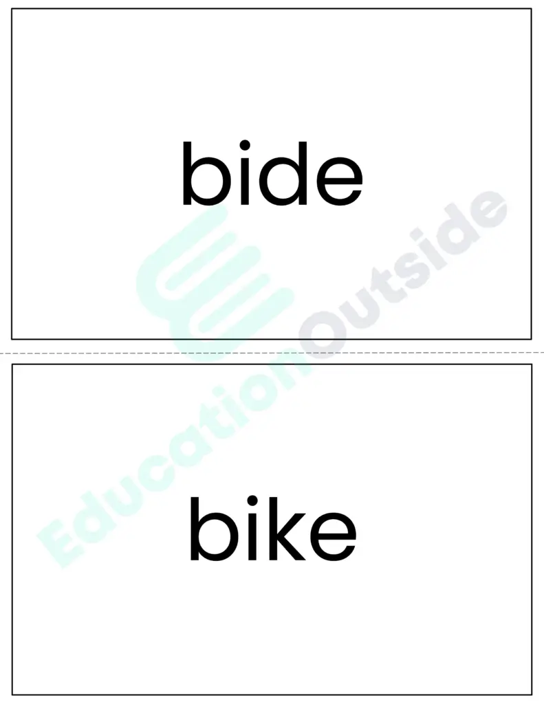 Long i Flashcards - No Prep - Print and Practice