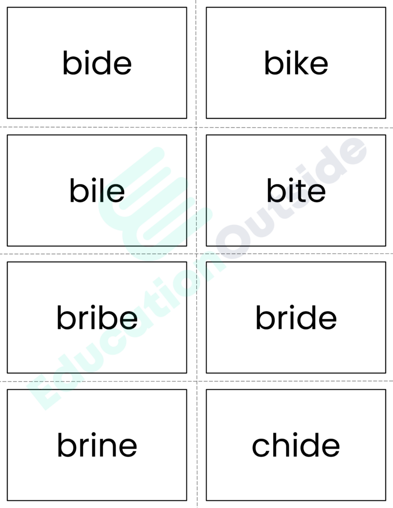 Long i Flashcards - No Prep - Print and Practice