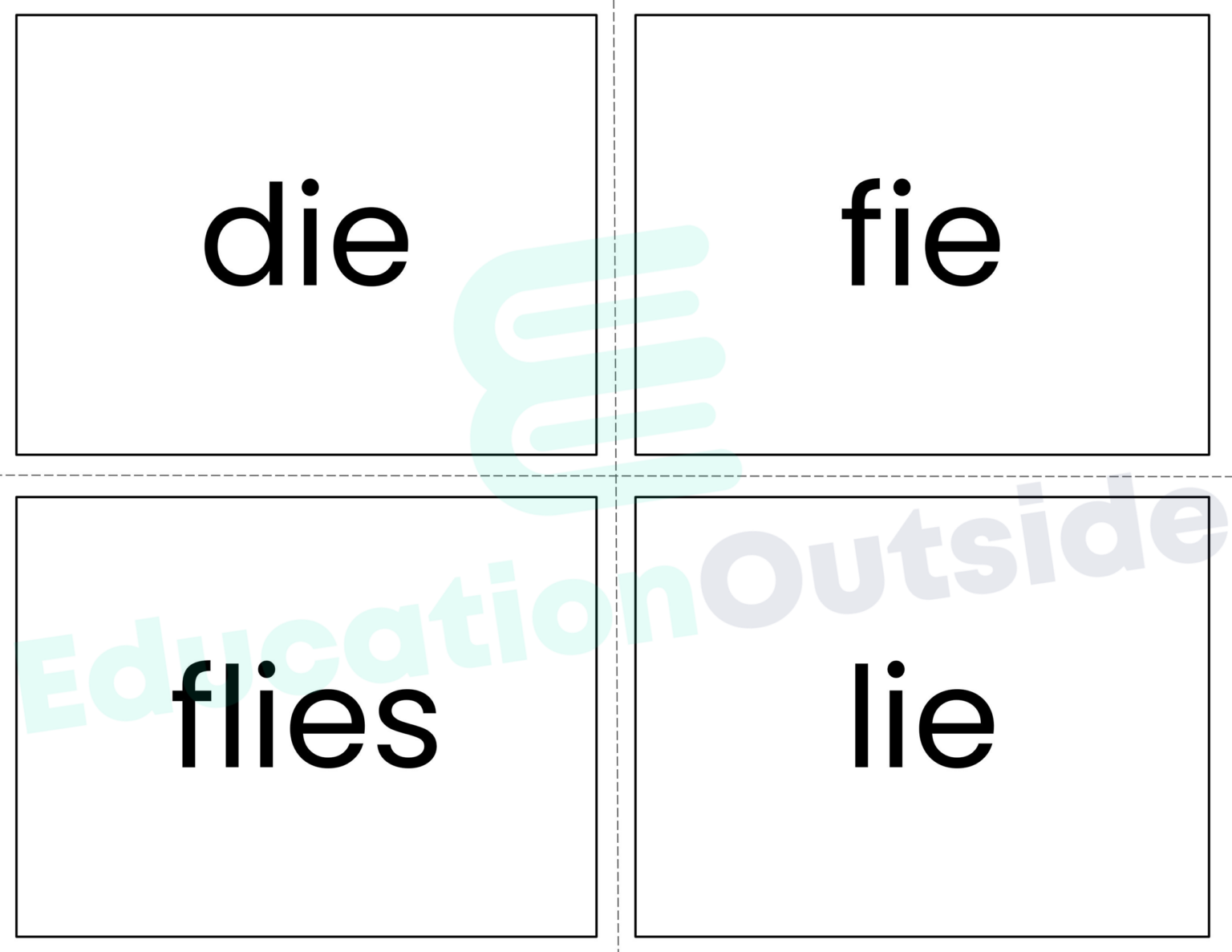 Long i Vowel Teams Flashcards - 3 Sizes Included - No Prep!