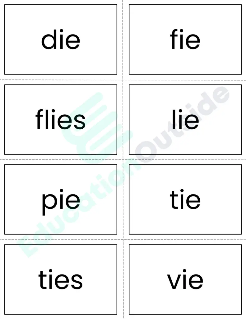 Long i Vowel Teams Flashcards - 3 Sizes Included - No Prep!