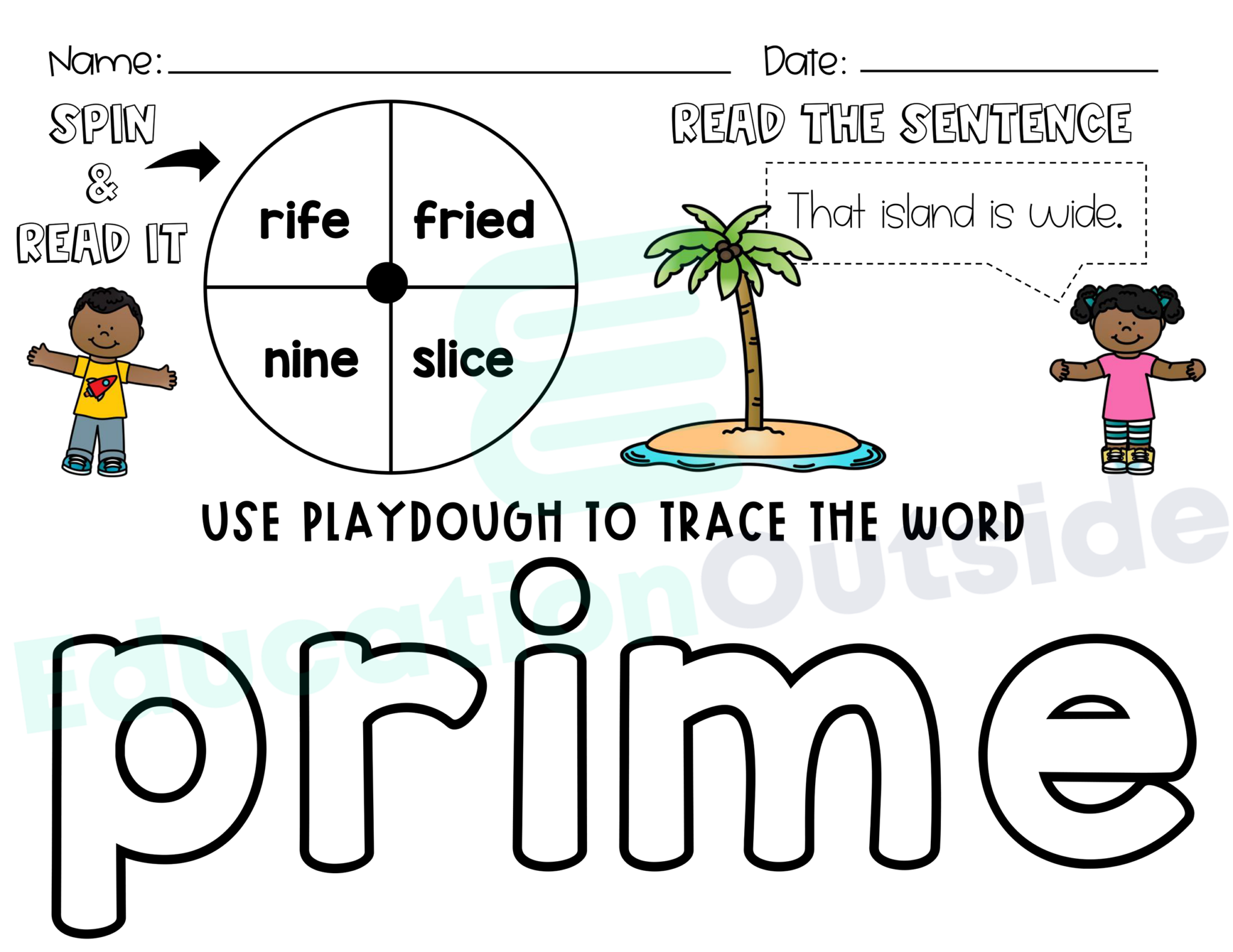 Long i Worksheets - Color and B&W Versions Included!