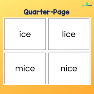 Long i Word Family Flashcards (-ice, -ide, -ive, -ime, -ite, -ike, -ile ...