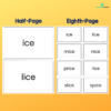 Long i Word Family Flashcards (-ice, -ide, -ive, -ime, -ite, -ike, -ile ...