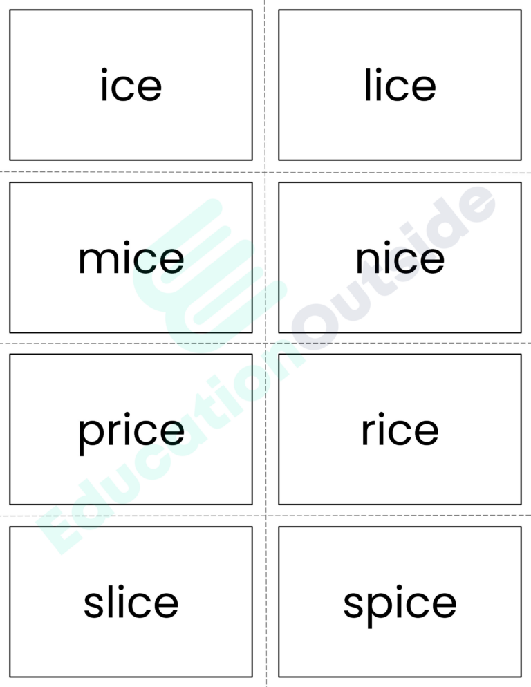 Long i Word Family Flashcards (-ice, -ide, -ive, -ime, -ite, -ike, -ile ...