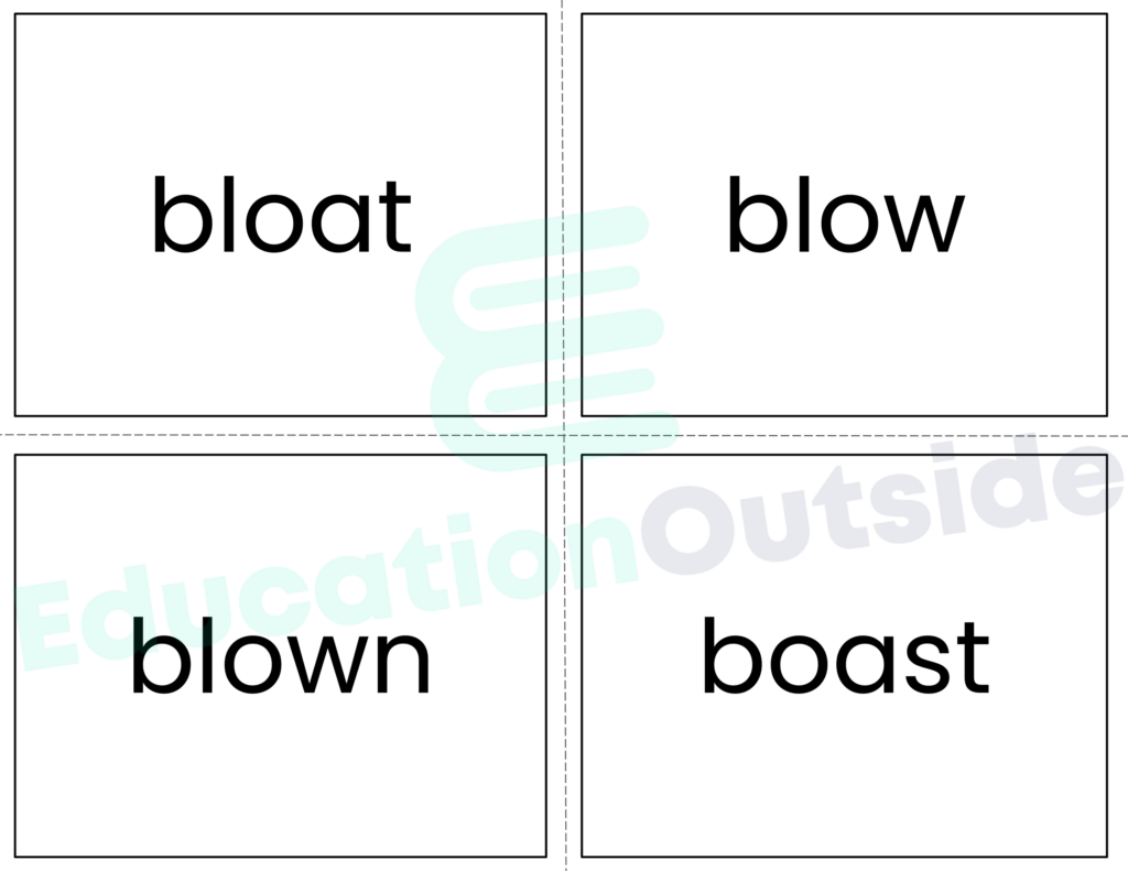 Long o Flashcards - No Prep - Print and Practice