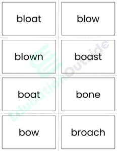 Long o Flashcards - No Prep - Print and Practice