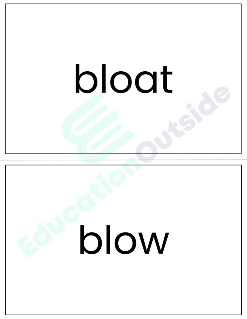 Long o Flashcards - No Prep - Print and Practice