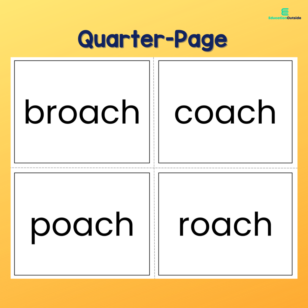 Long o Vowel Teams Flashcards - 3 Sizes Included - No Prep!