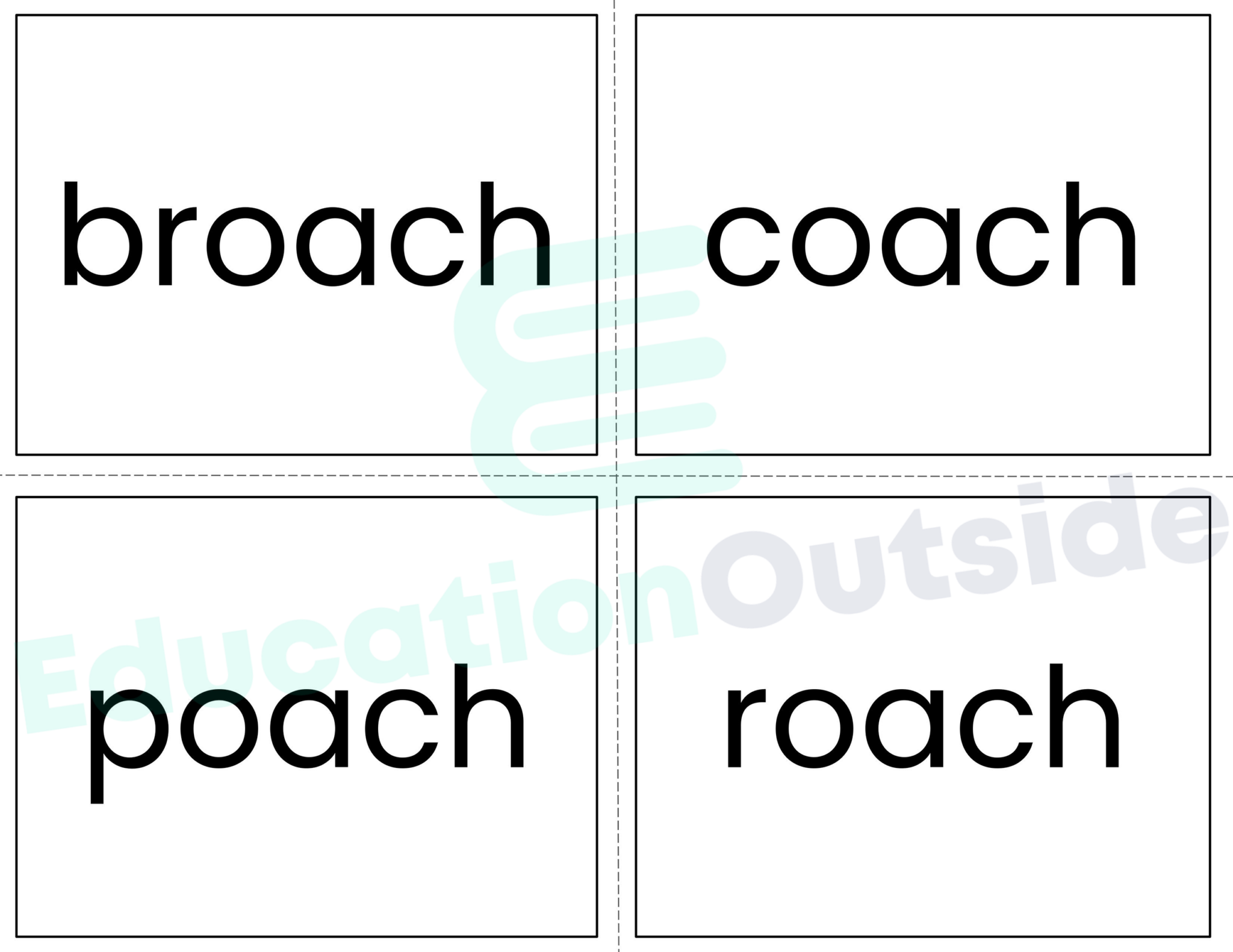 Long o Vowel Teams Flashcards - 3 Sizes Included - No Prep!