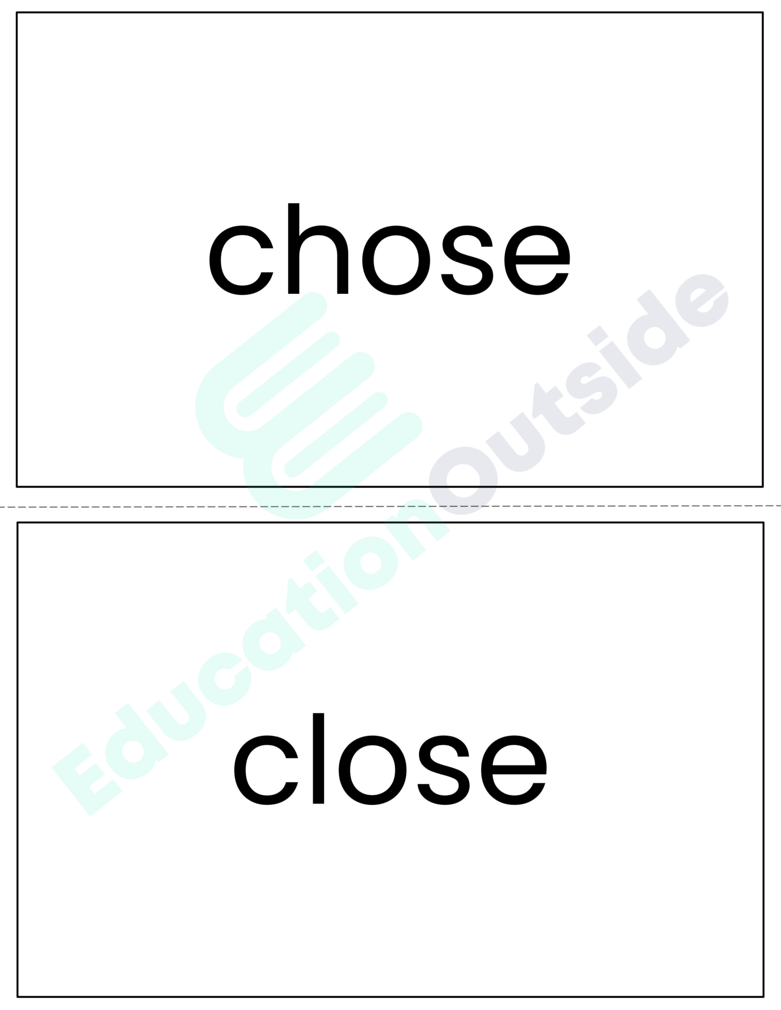 Long o Word Family Flashcards (-ose, -one, -obe, -ome, -ote, -oke, -ole ...