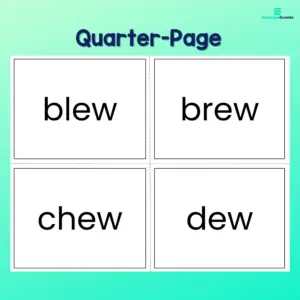 Long u Vowel Teams Flashcards - 3 Sizes Included - No Prep!