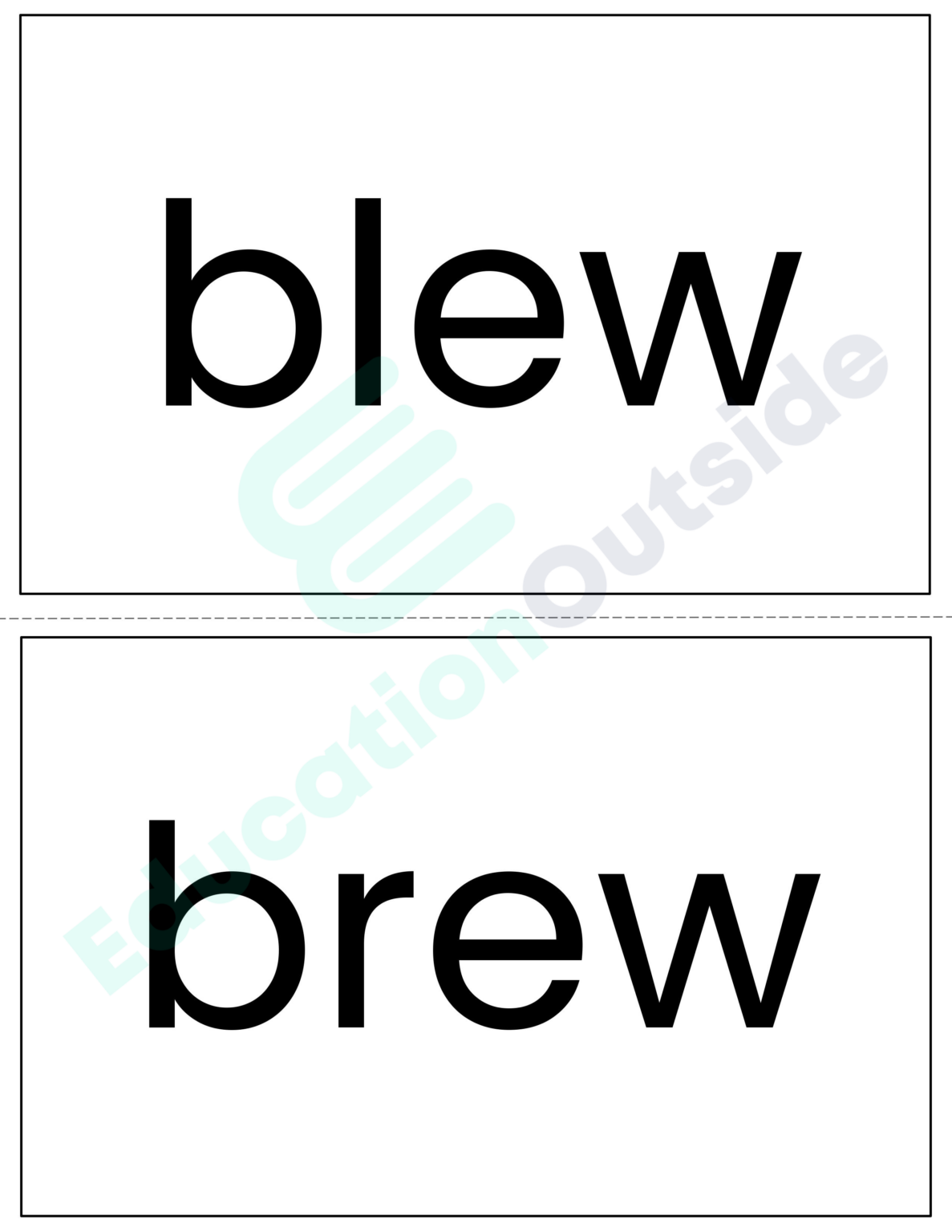 Long u Vowel Teams Flashcards - 3 Sizes Included - No Prep!