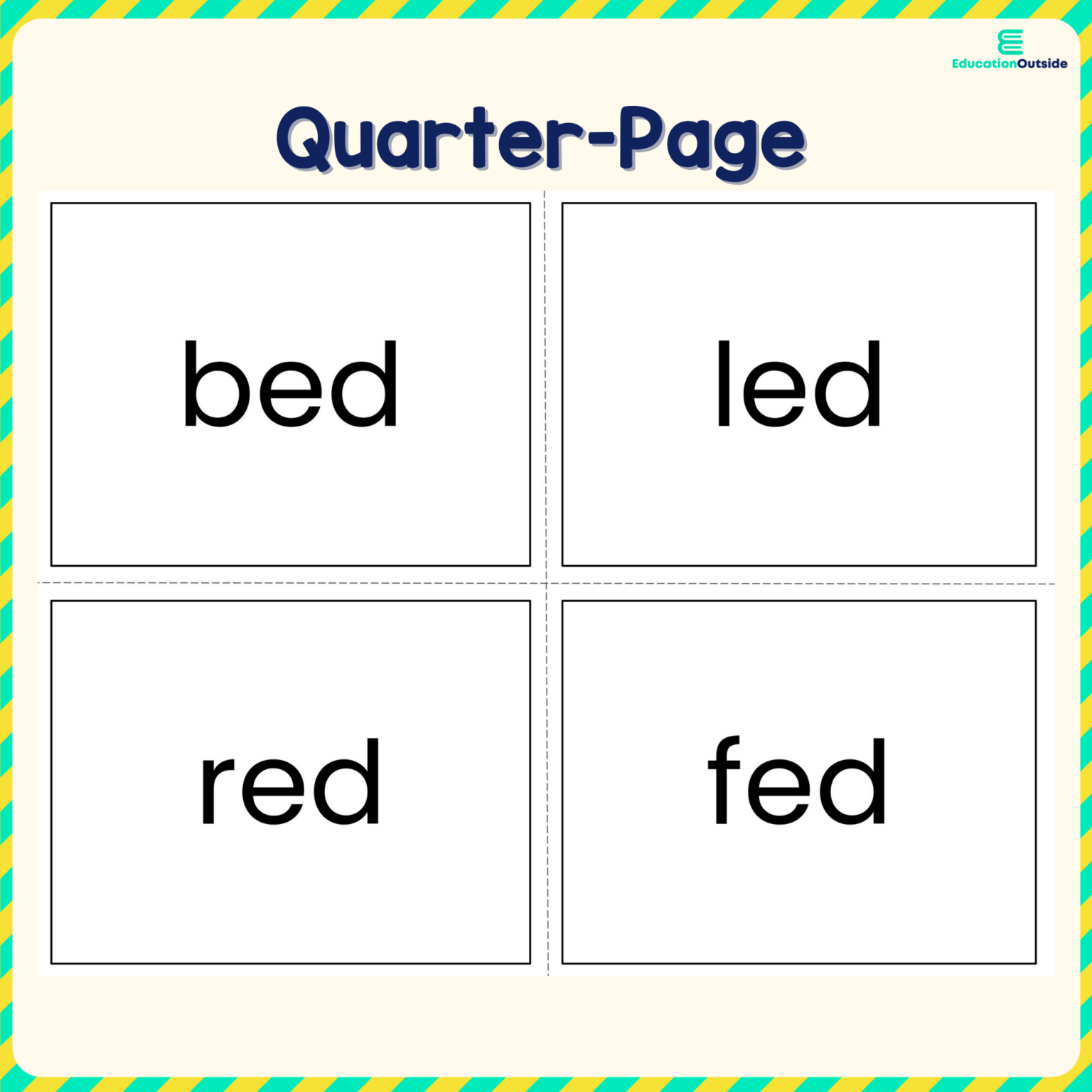 Short & Long Vowel Word Family Flashcard Packet - 3 Sizes Included - No ...