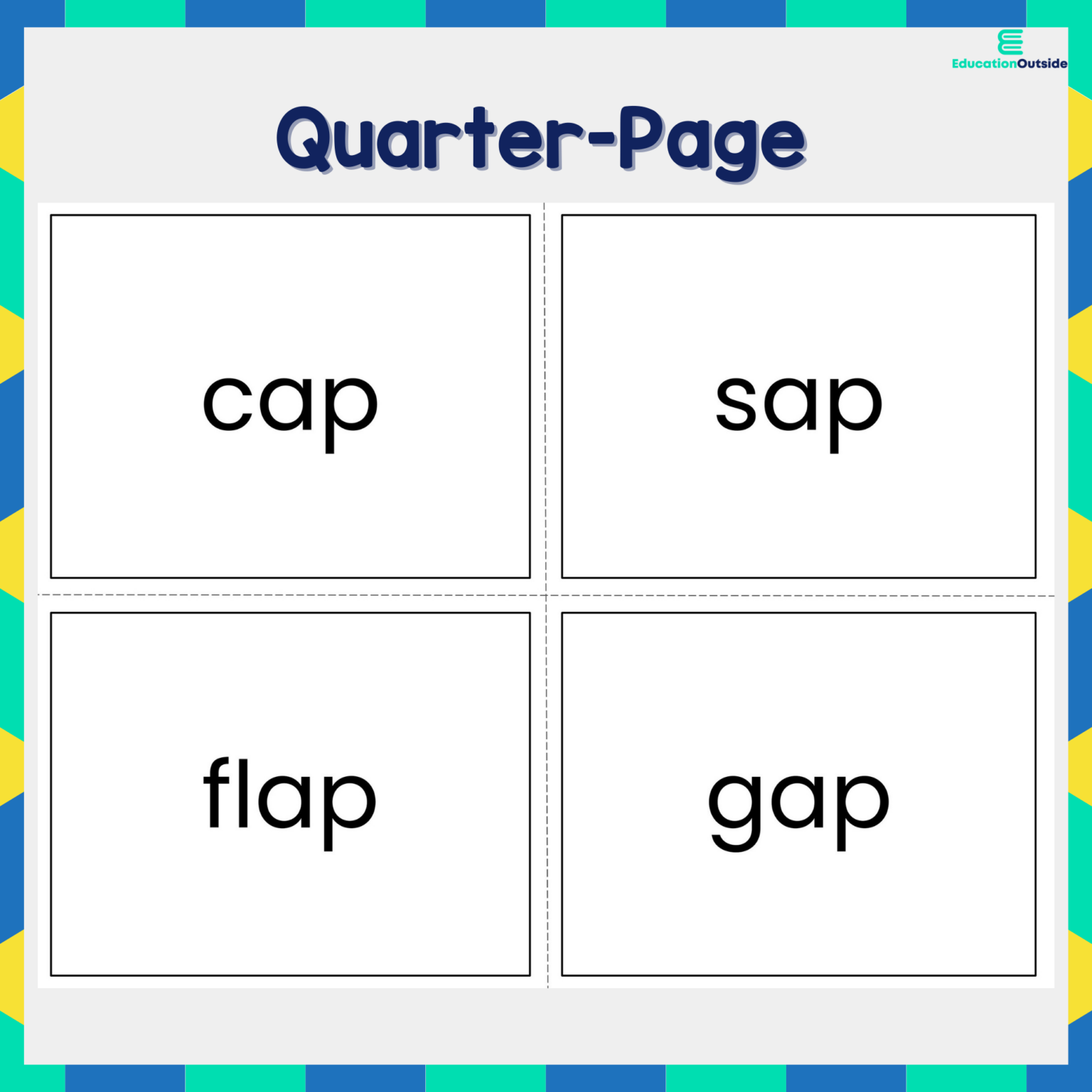 Short a Word Family Flashcards (-ap, -an-, -am, -ad, -ag) - 3 Sizes ...