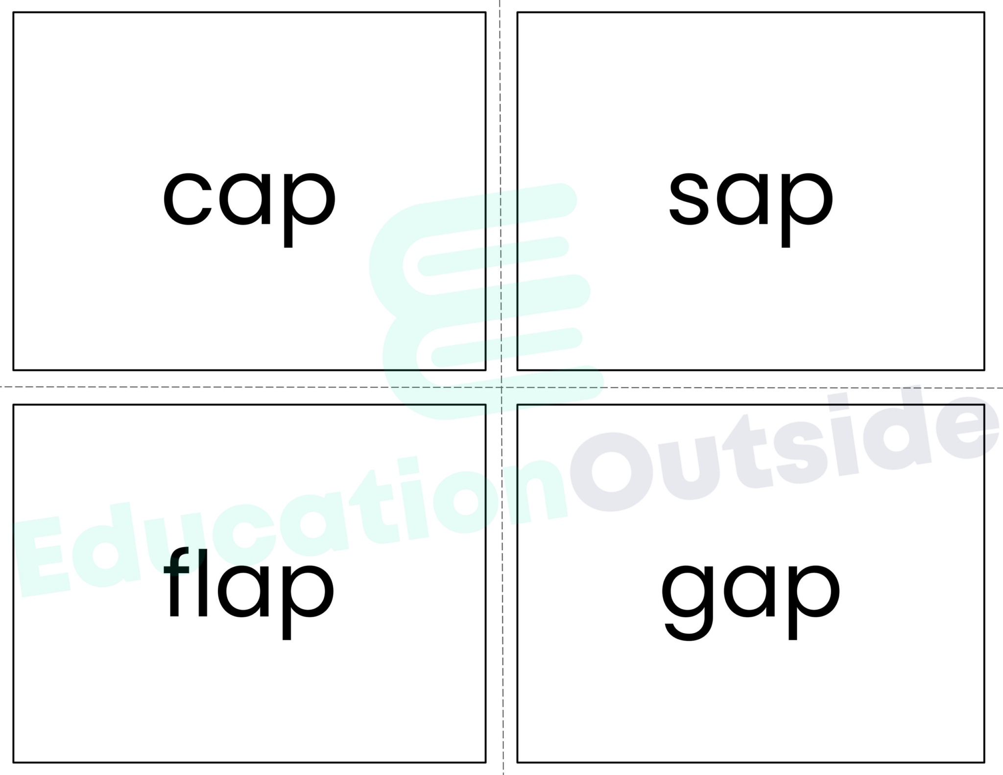 Short a Word Family Flashcards (-ap, -an-, -am, -ad, -ag) - 3 Sizes ...