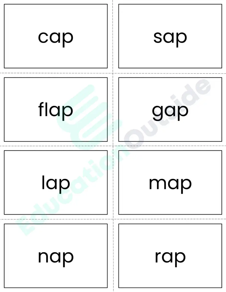 Short a Word Family Flashcards (-ap, -an-, -am, -ad, -ag) - 3 Sizes ...