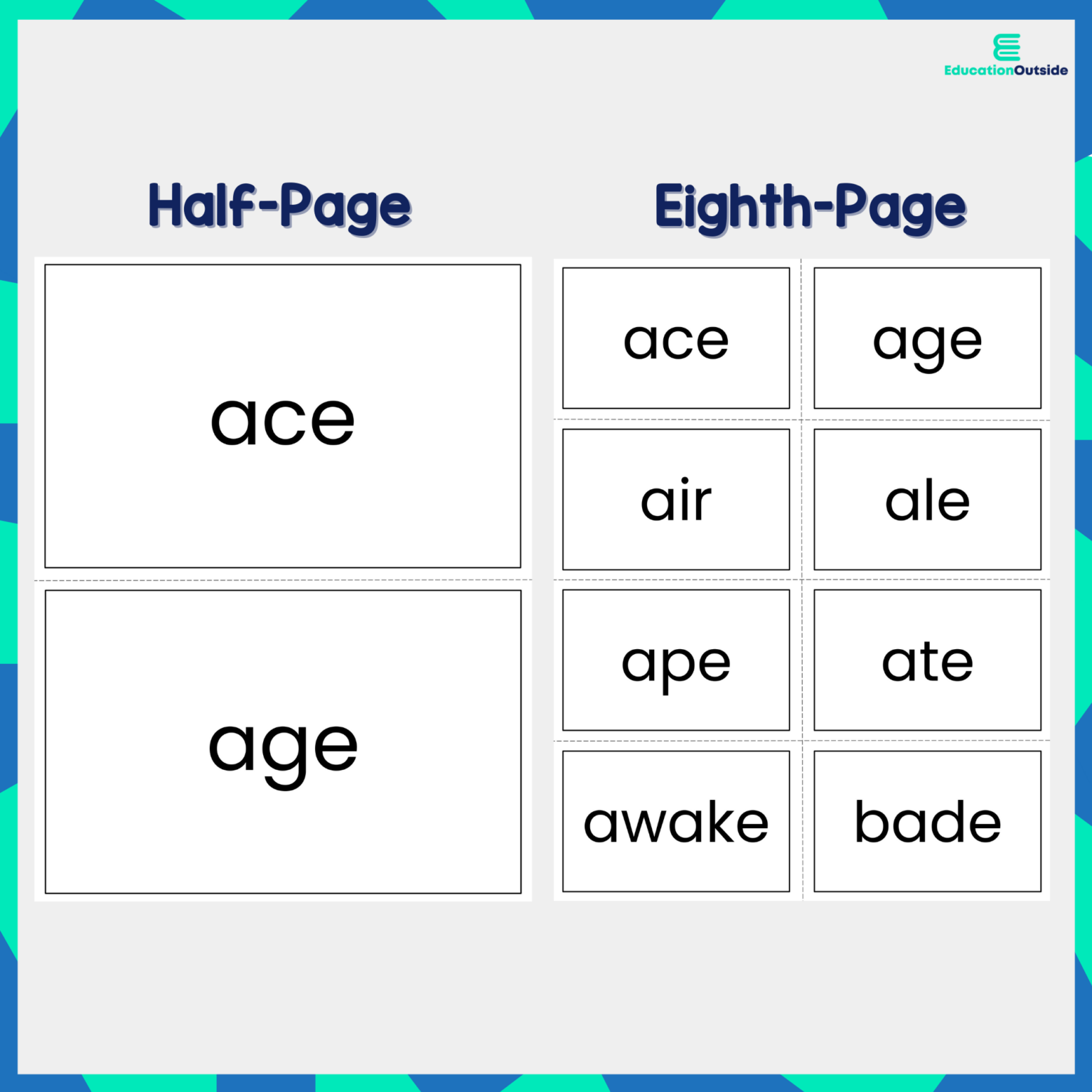 Short a & Long a Vowel Flashcard Packet - 3 Sizes Included!