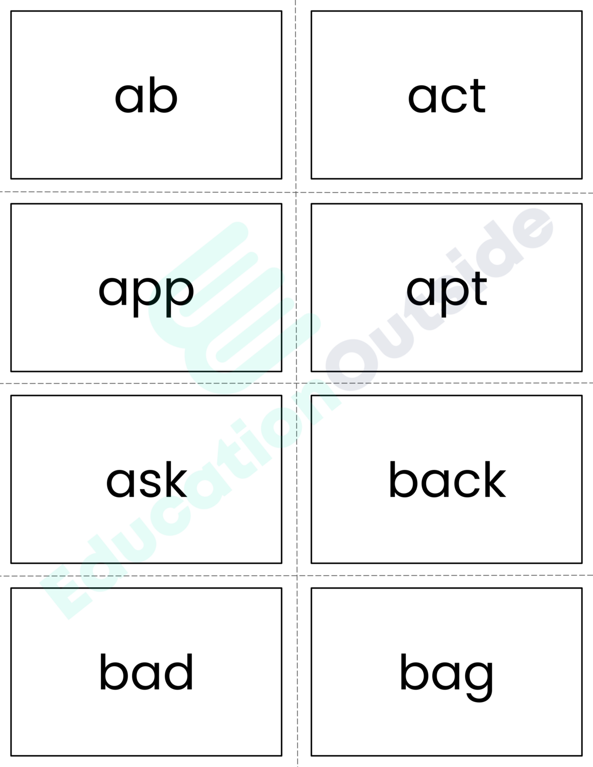 Short a & Long a Vowel Flashcard Packet - 3 Sizes Included!