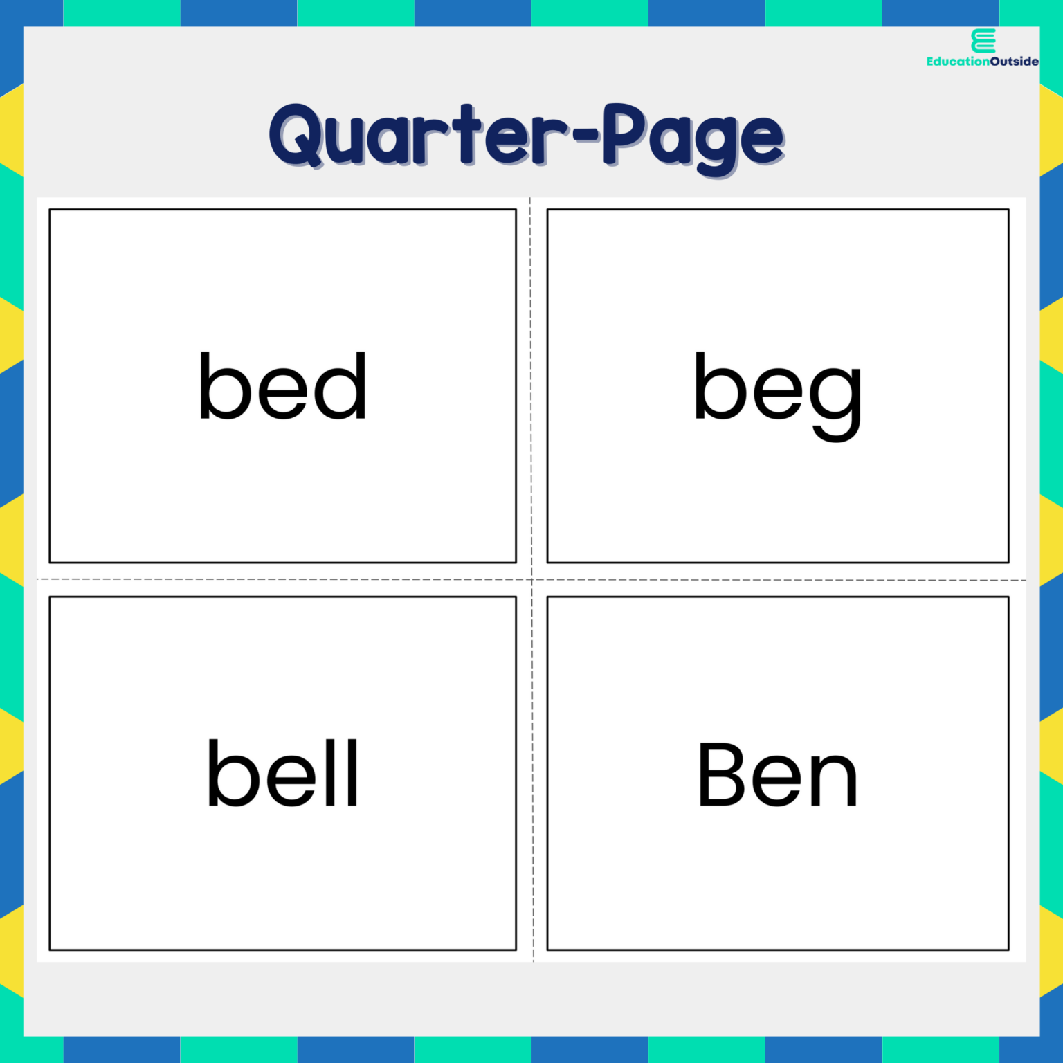 Short e Flashcards - 3 Sizes Included!