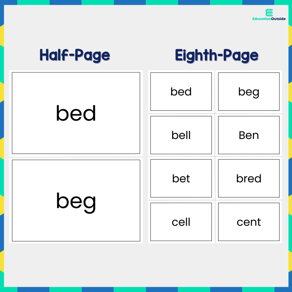 Short e Flashcards - 3 Sizes Included!