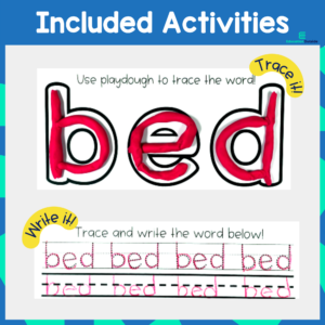 Short e Play-Doh Mats - 93 Worksheets Included!