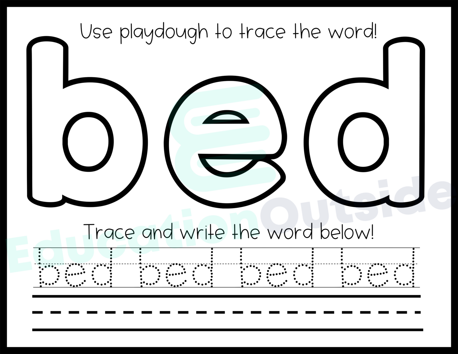 Short e Play-Doh Mats - 93 Worksheets Included!