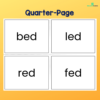 Short e Word Family Flashcards (-ed, -en, -et, -ell, -em, -eg) - 3 ...