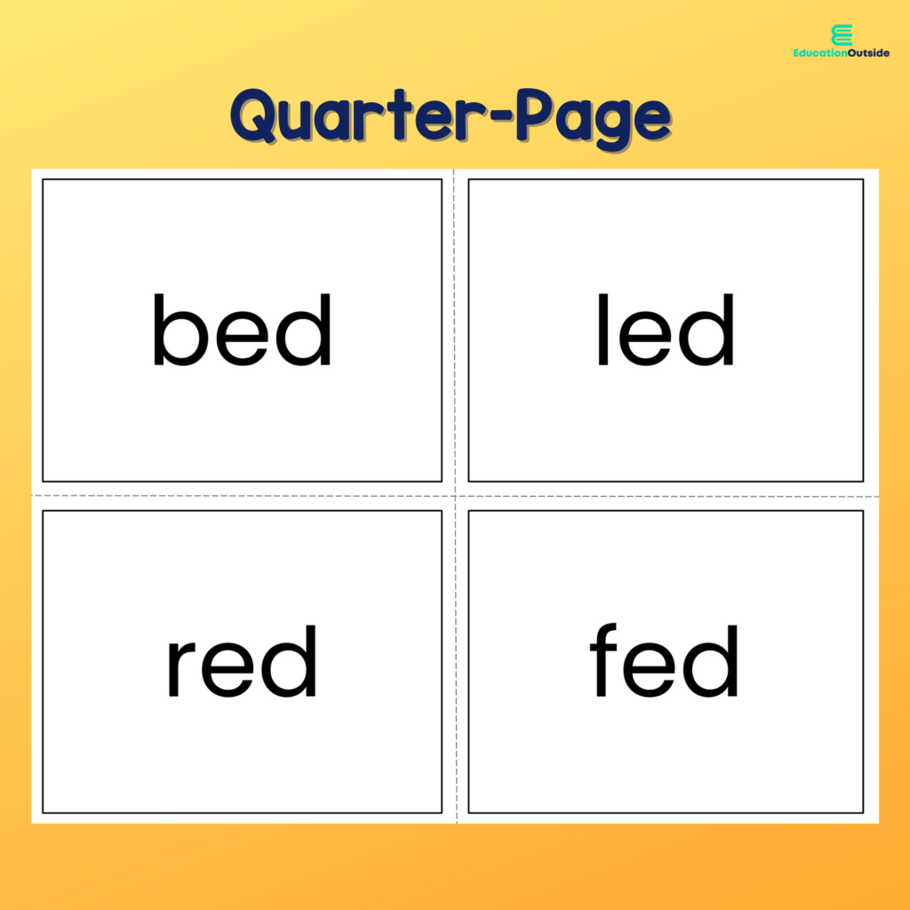 Short e Word Family Flashcards (-ed, -en, -et, -ell, -em, -eg) - 3 ...