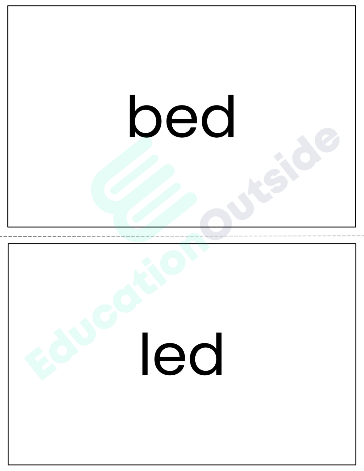 Short e Word Family Flashcards (-ed, -en, -et, -ell, -em, -eg) - 3 ...