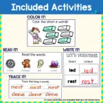 Short & Long e Worksheet Packet - 20 Worksheets Included!