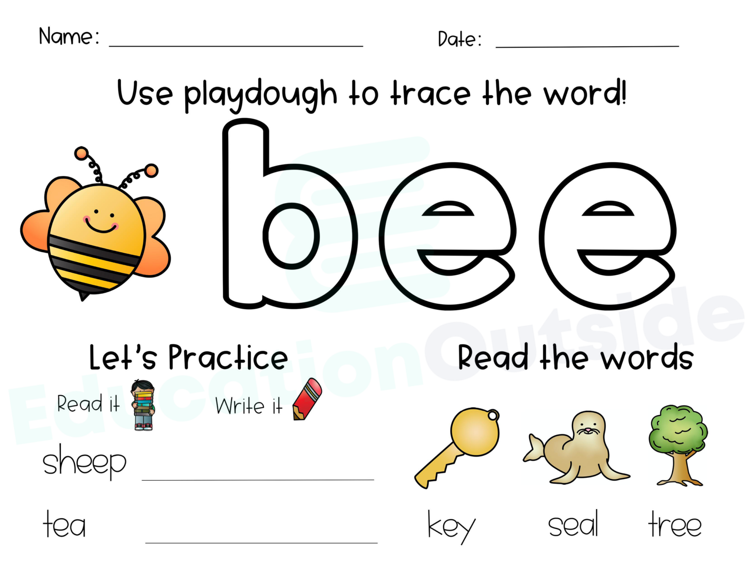 Short & Long e Worksheet Packet - 20 Worksheets Included!
