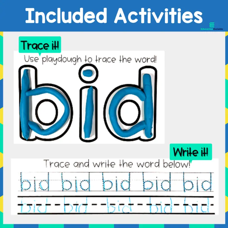 Short i Play-Doh Mats - 115 Worksheets Included!