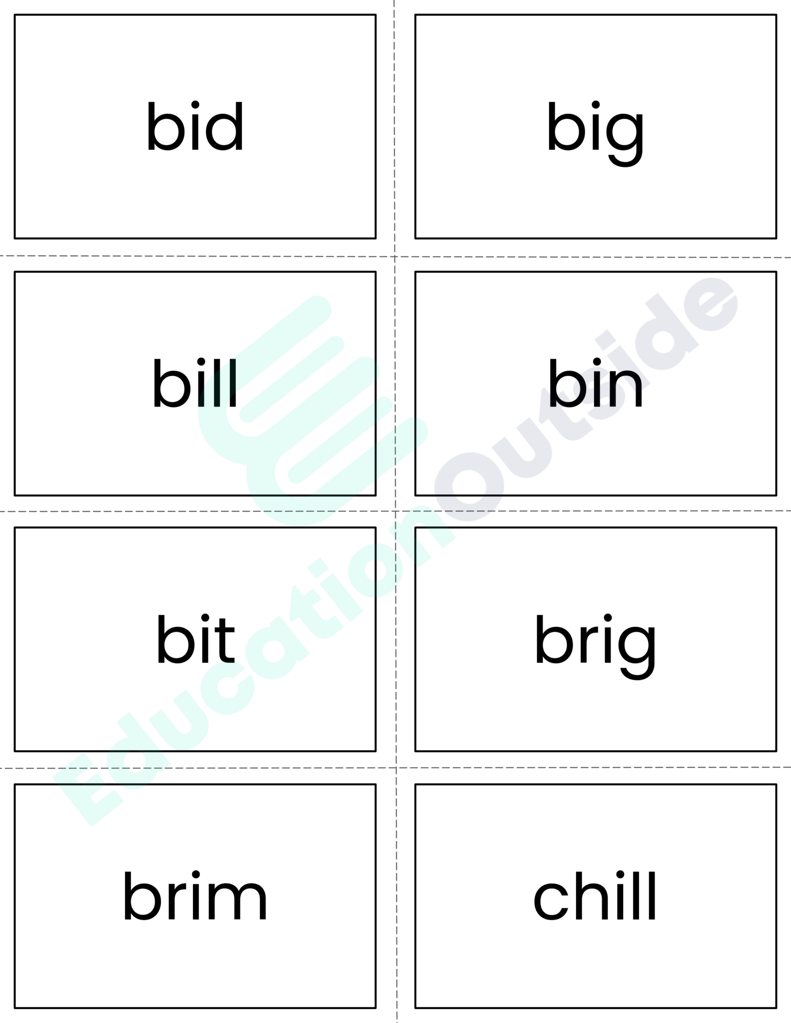 Short i & Long i Vowel Flashcard Packet - 3 Sizes Included!