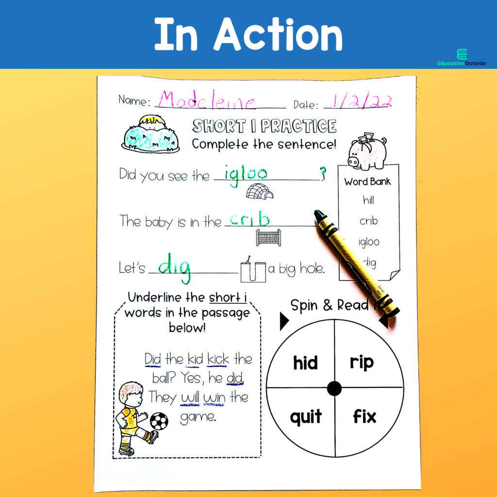 Short & Long i Worksheet Packet - 20 Worksheets Included!