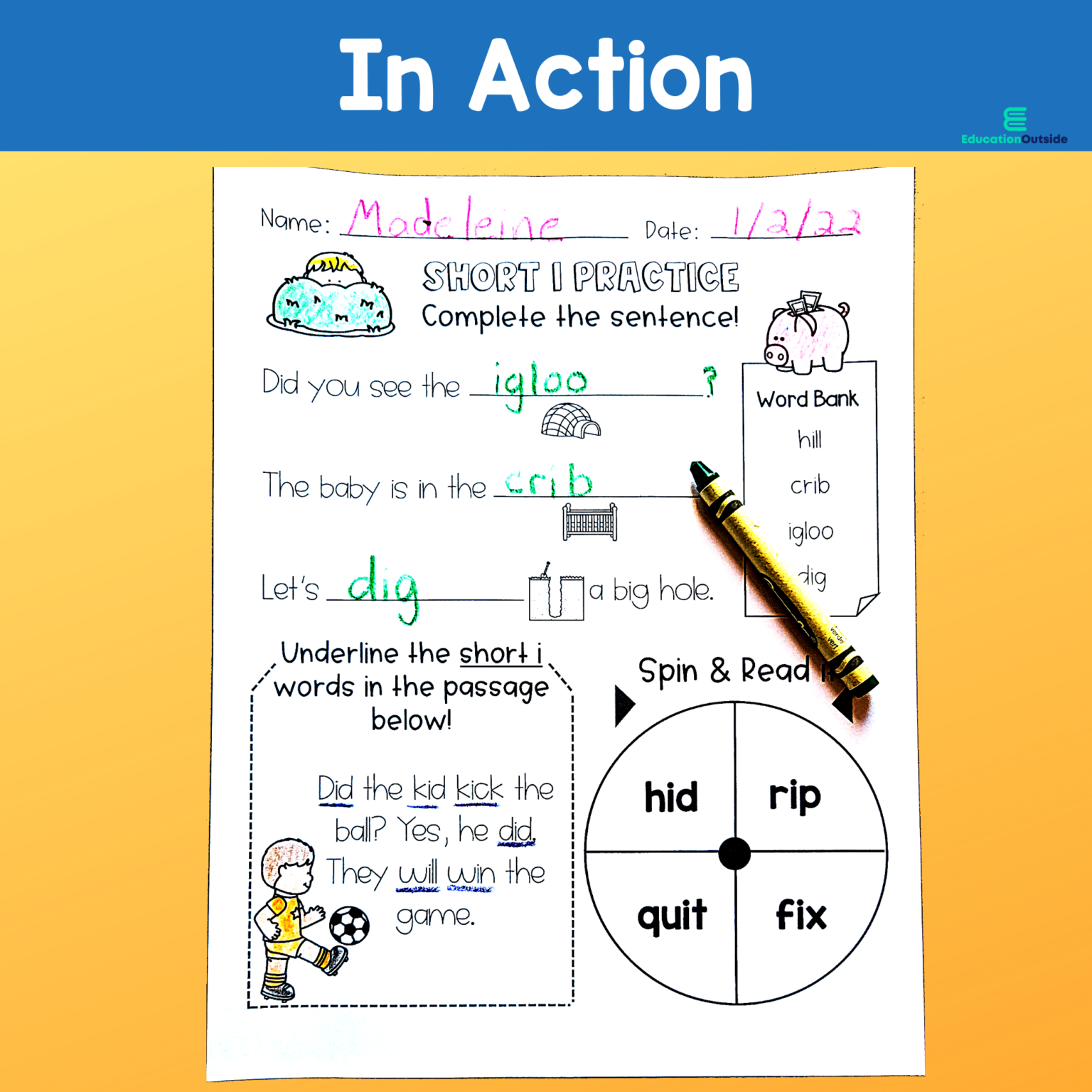 Short & Long i Worksheet Packet - 20 Worksheets Included!