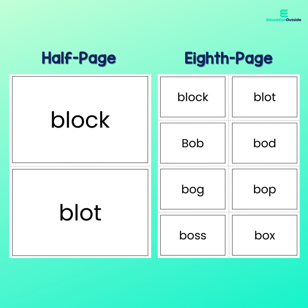 Short o Flashcards - 3 Sizes Included!