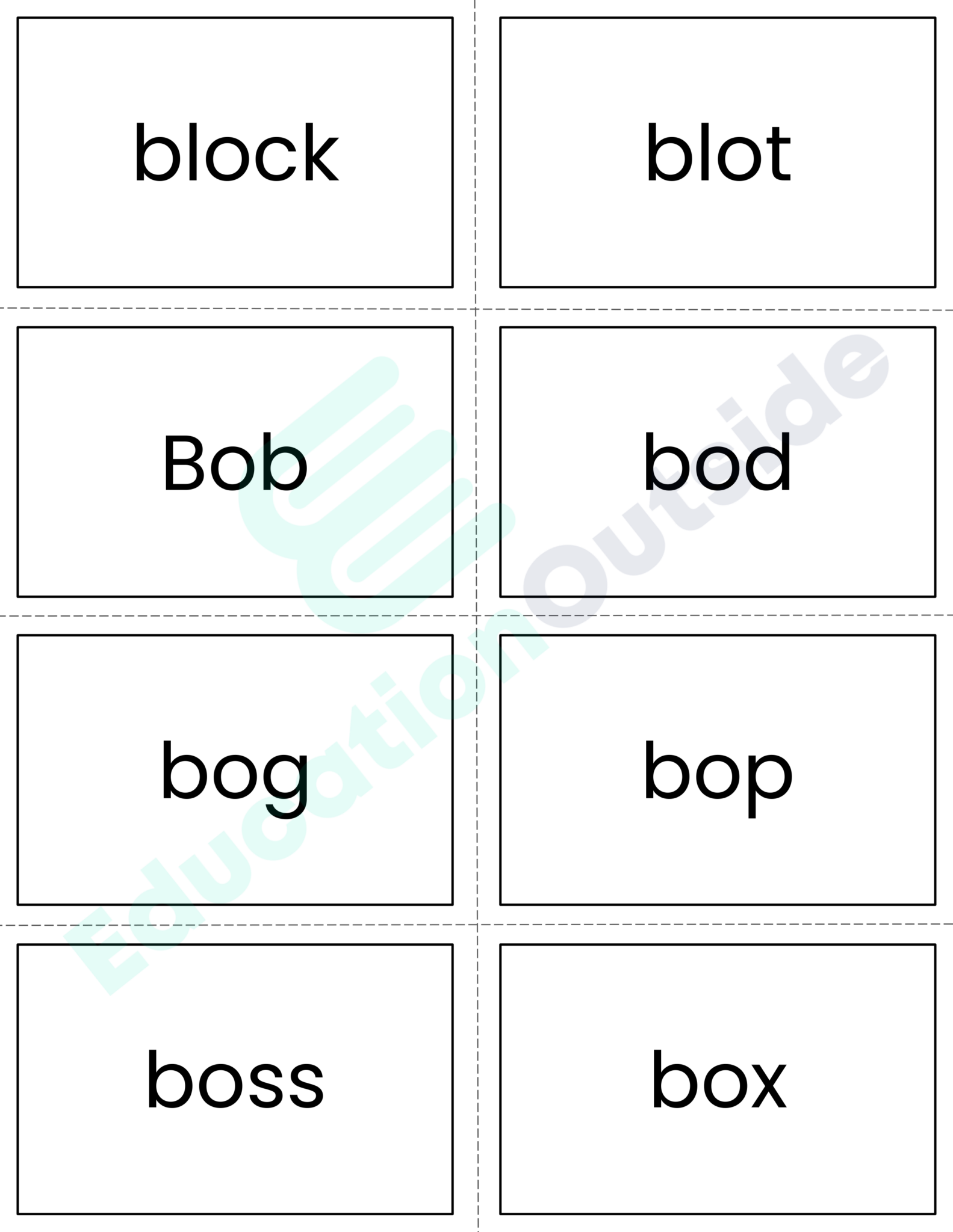 Short o Flashcards - 3 Sizes Included!