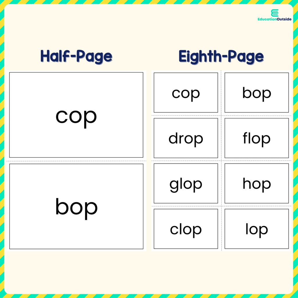 Short o Word Family Flashcards (-op, -ot, -ock, -ox, -od, -og) - 3 ...