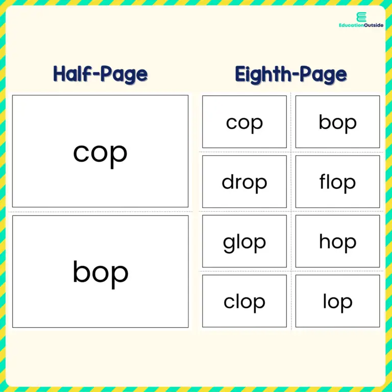 Short o Word Family Flashcards (-op, -ot, -ock, -ox, -od, -og) - 3 ...