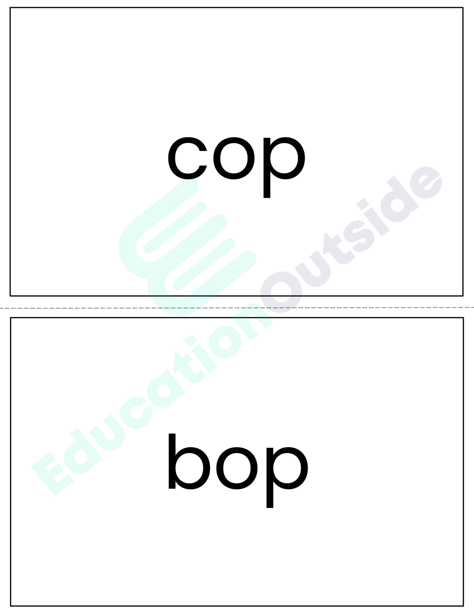 Short o Word Family Flashcards (-op, -ot, -ock, -ox, -od, -og) - 3 ...