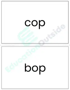 Short o Word Family Flashcards (-op, -ot, -ock, -ox, -od, -og) - 3 ...