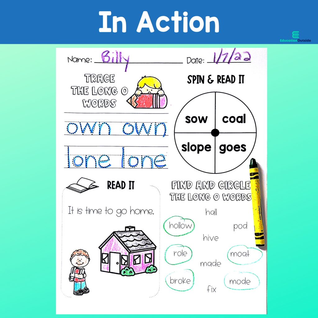 Short & Long o Worksheet Packet - 20 Worksheets Included!