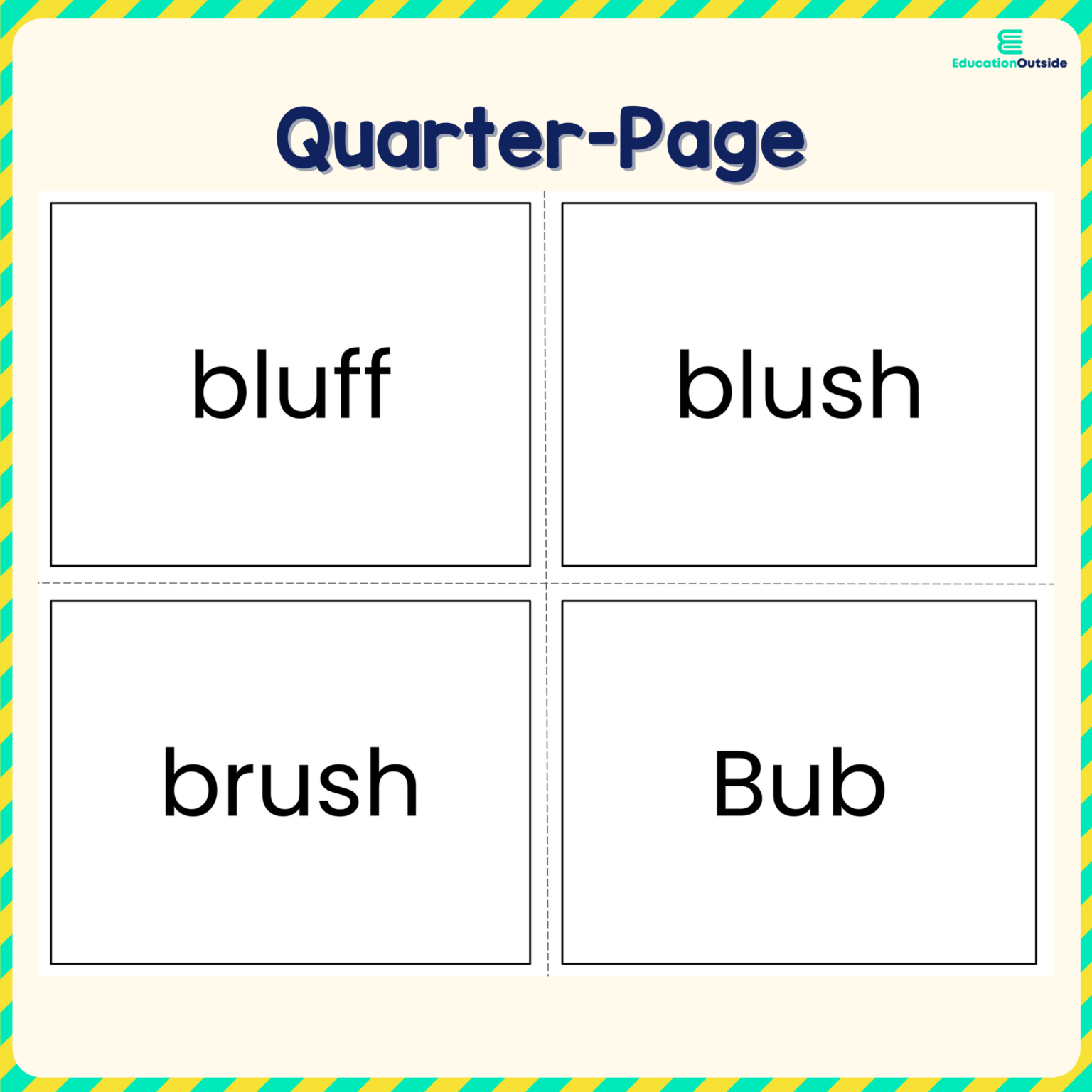 Short u Flashcards - 3 Sizes Included!